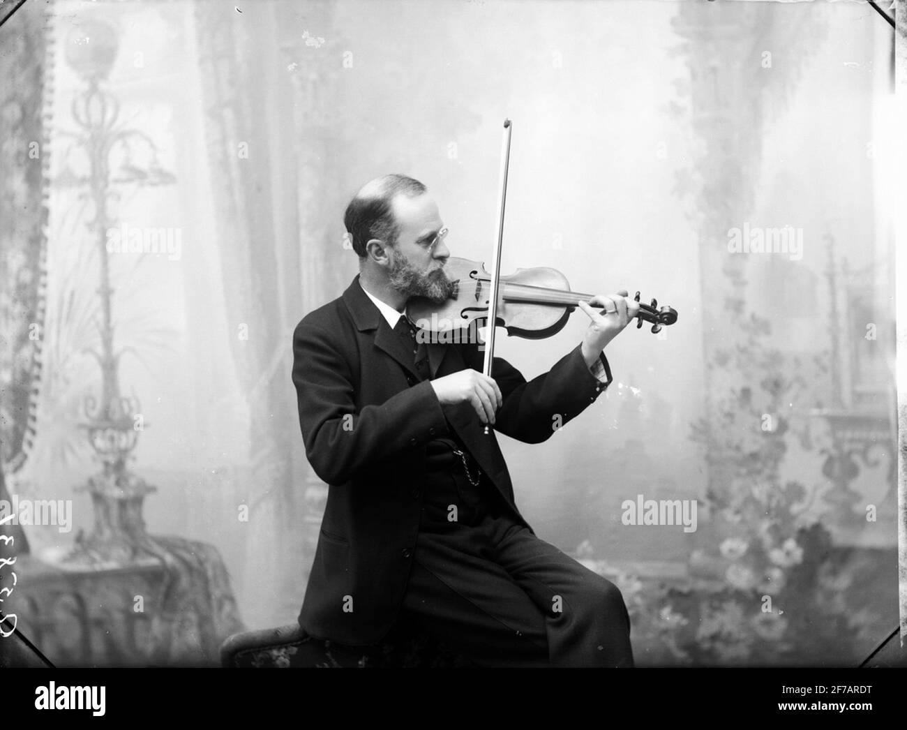 Self-portrait of Thorvald Gehrman, Gambling Violin, 1905 Stock Photo ...