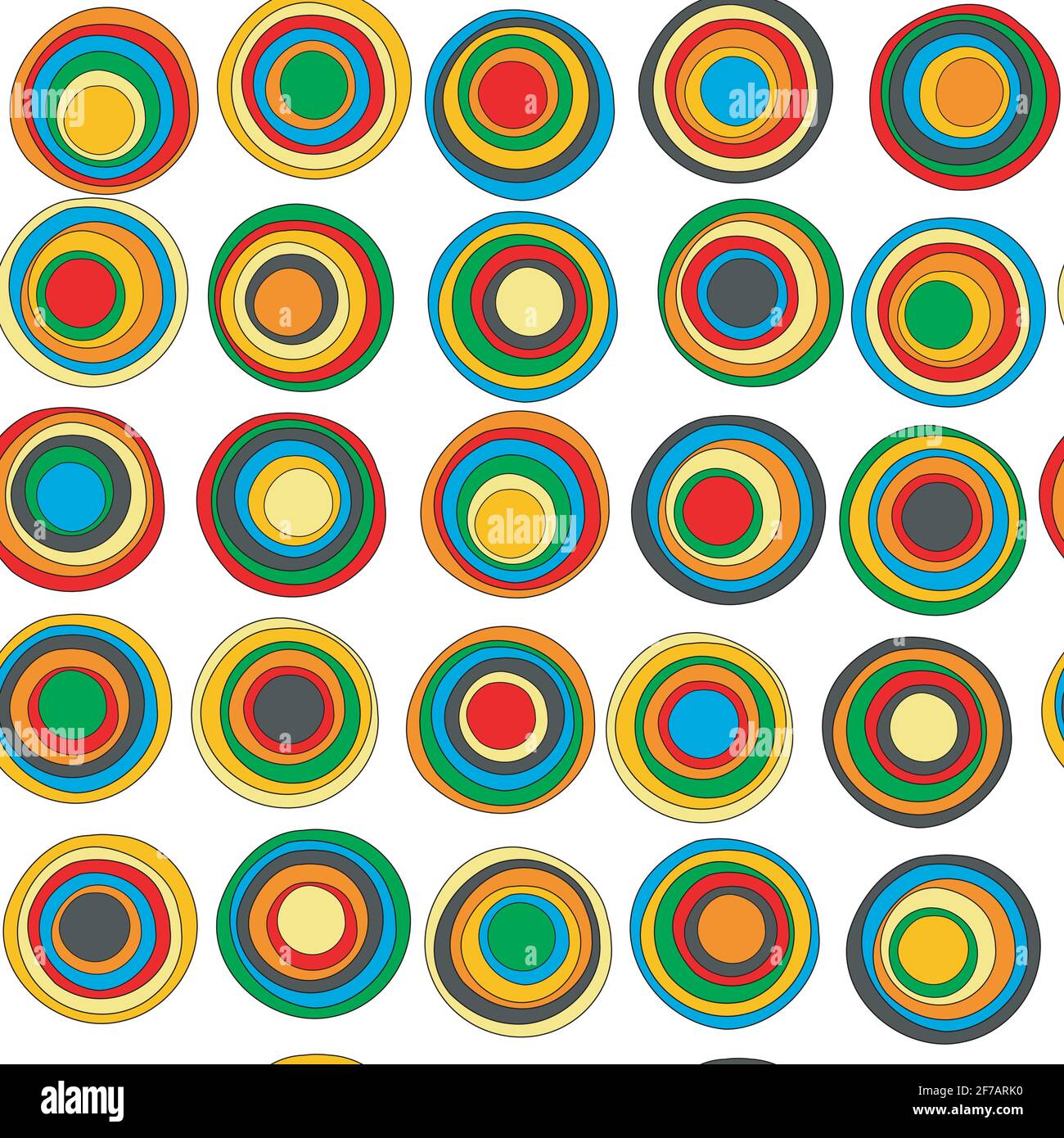 Colorful concentric circles seamless background Stock Vector Image ...