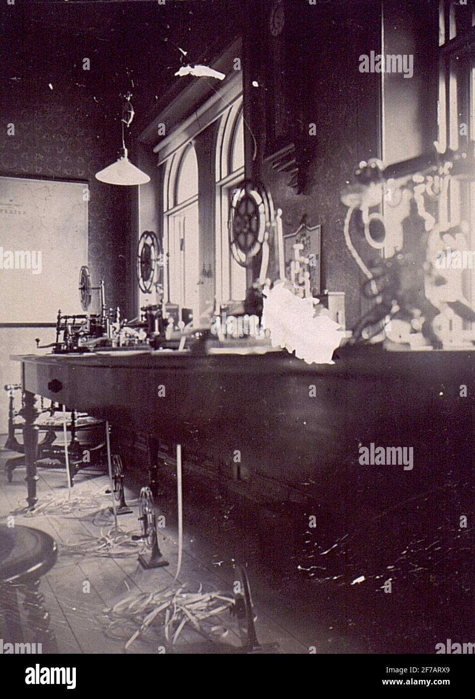 Western Sweden Phone networks. 1900. Telegraf station, interior Stock ...