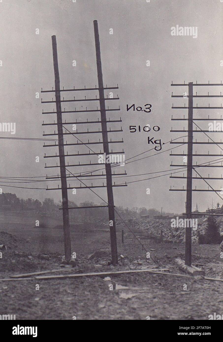 Sample load of telephone posts Stock Photo - Alamy