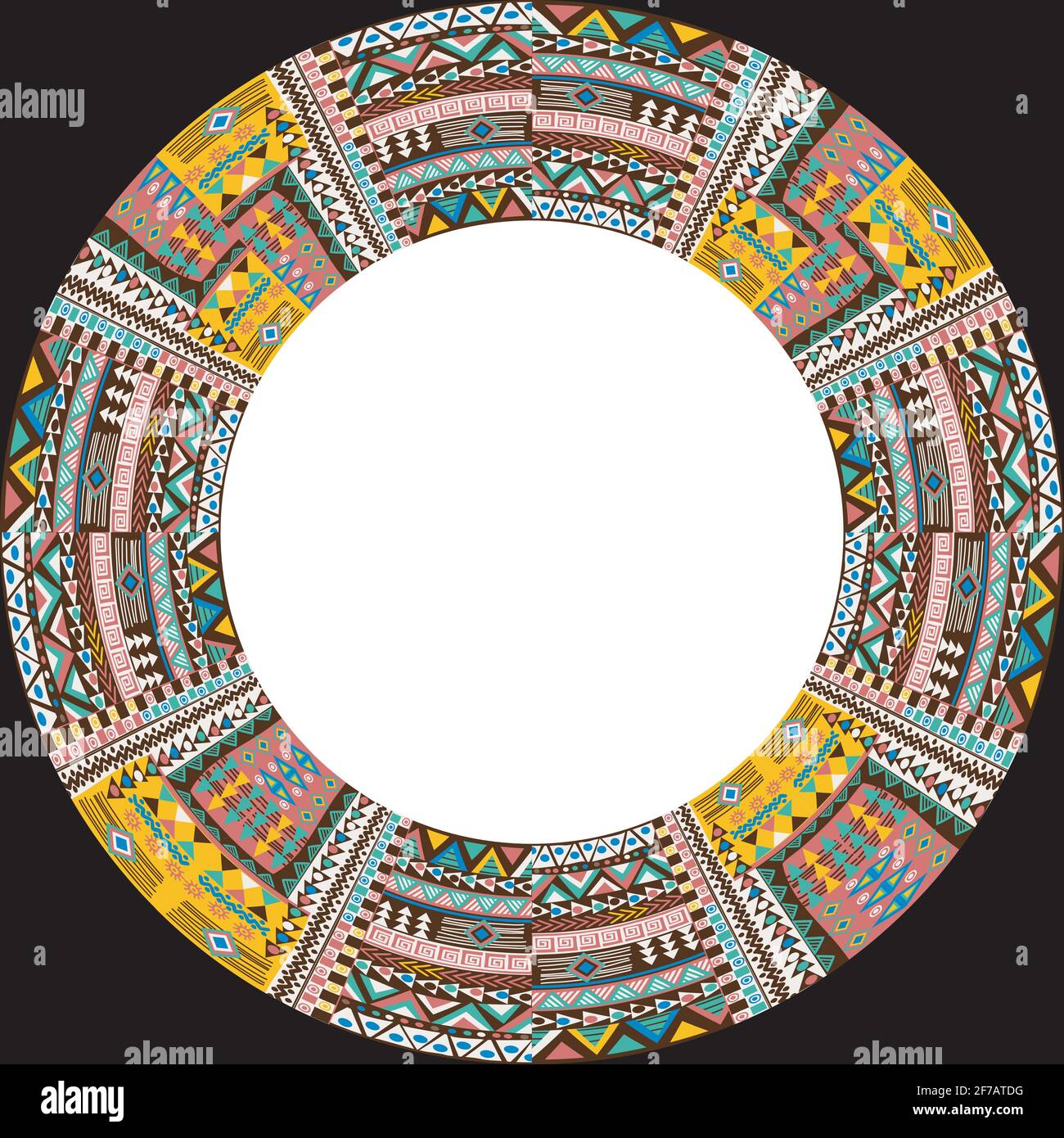 Circular frame with african ethnic motifs and place for text Stock ...