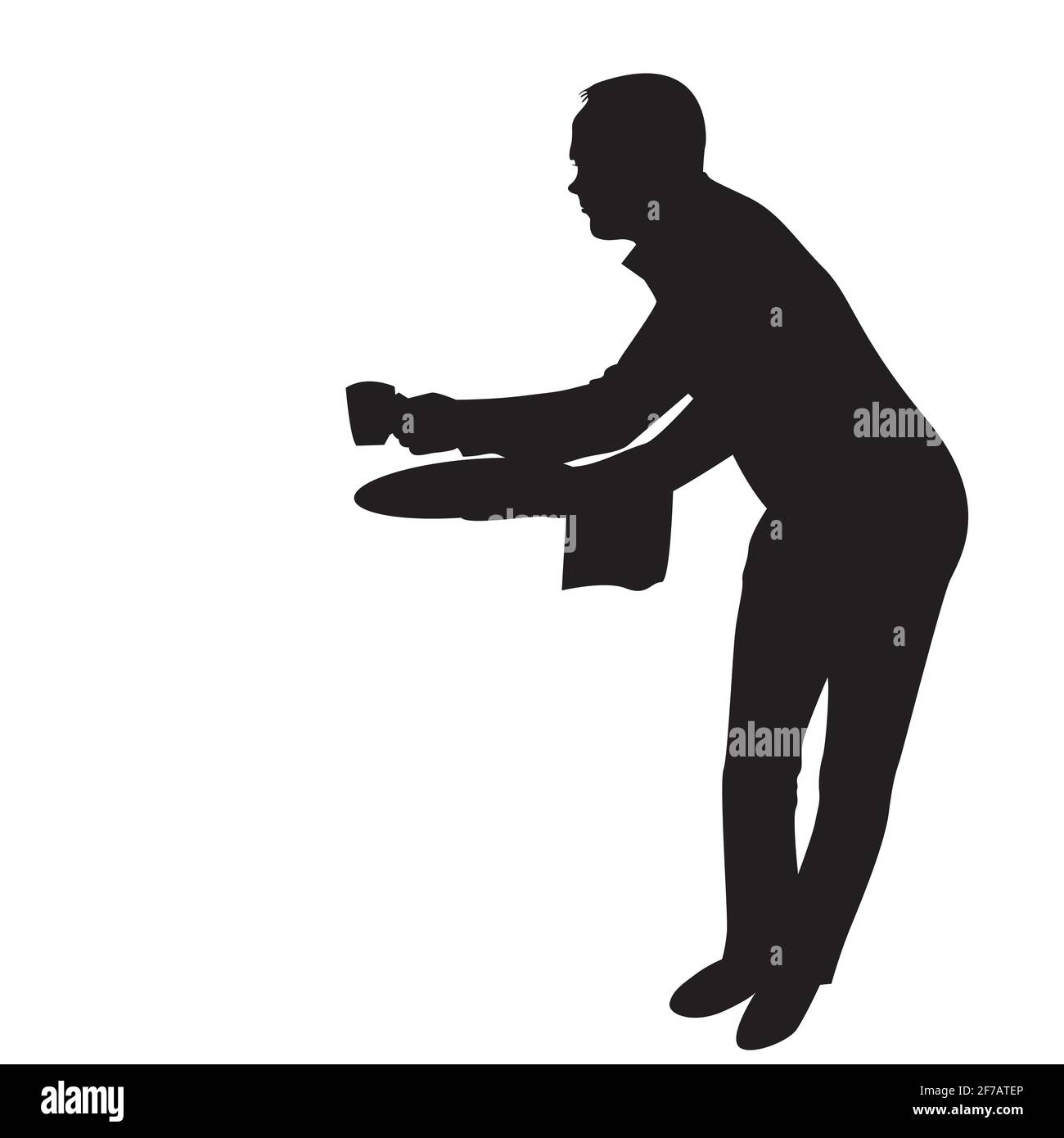 Standing holding cup cafe Stock Vector Images - Alamy