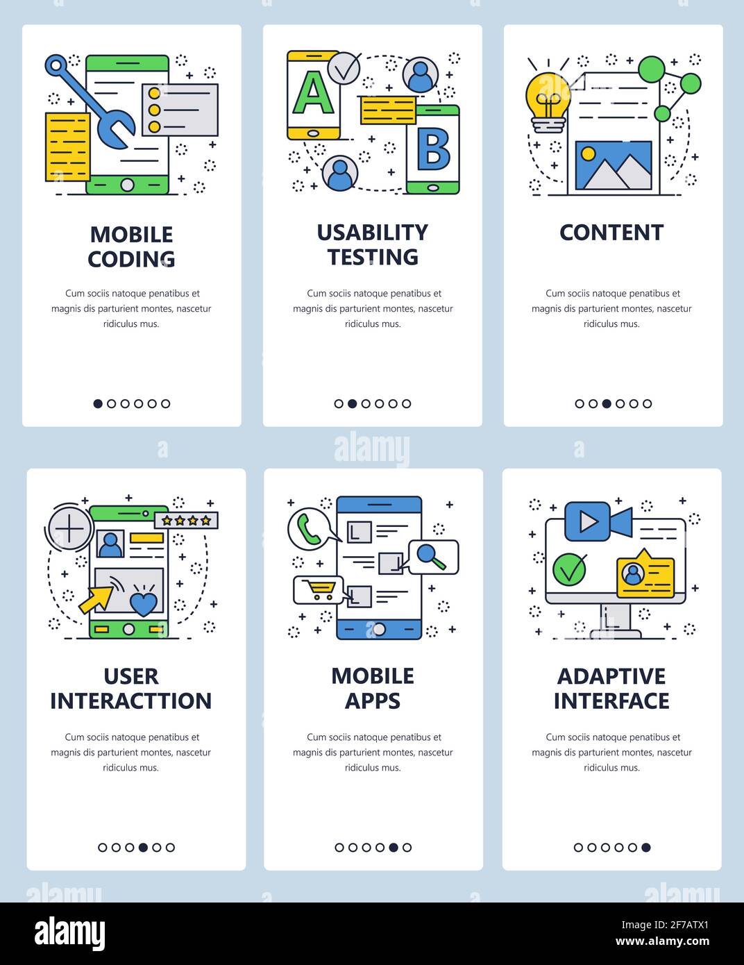 Vector Web Site Linear Art Onboarding Screens Template Mobile Apps Development And Testing