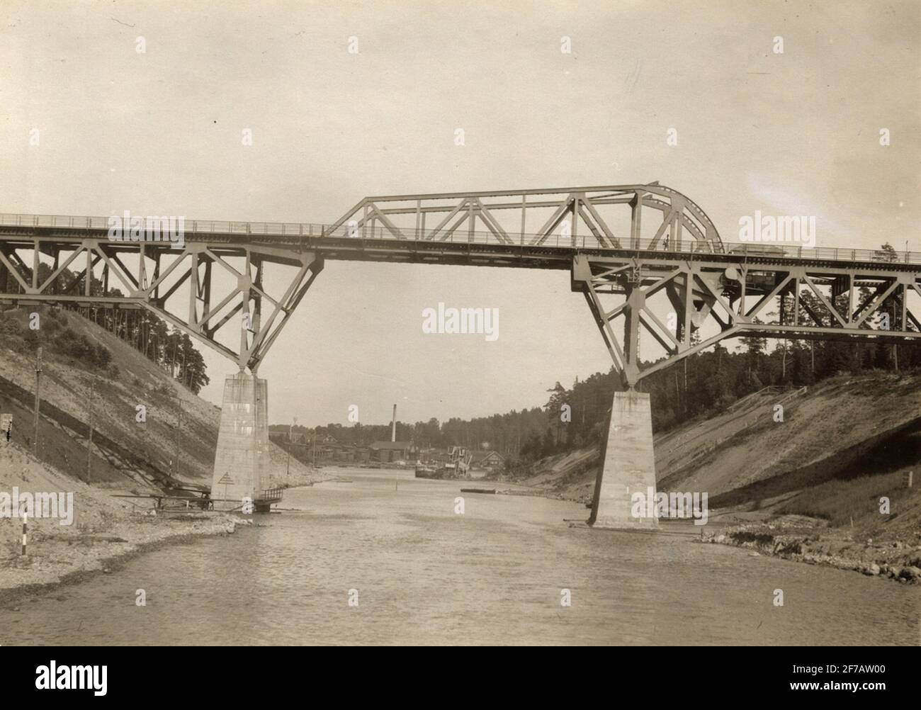New flap bridge for the main track over Södertälje canal Stock Photo ...