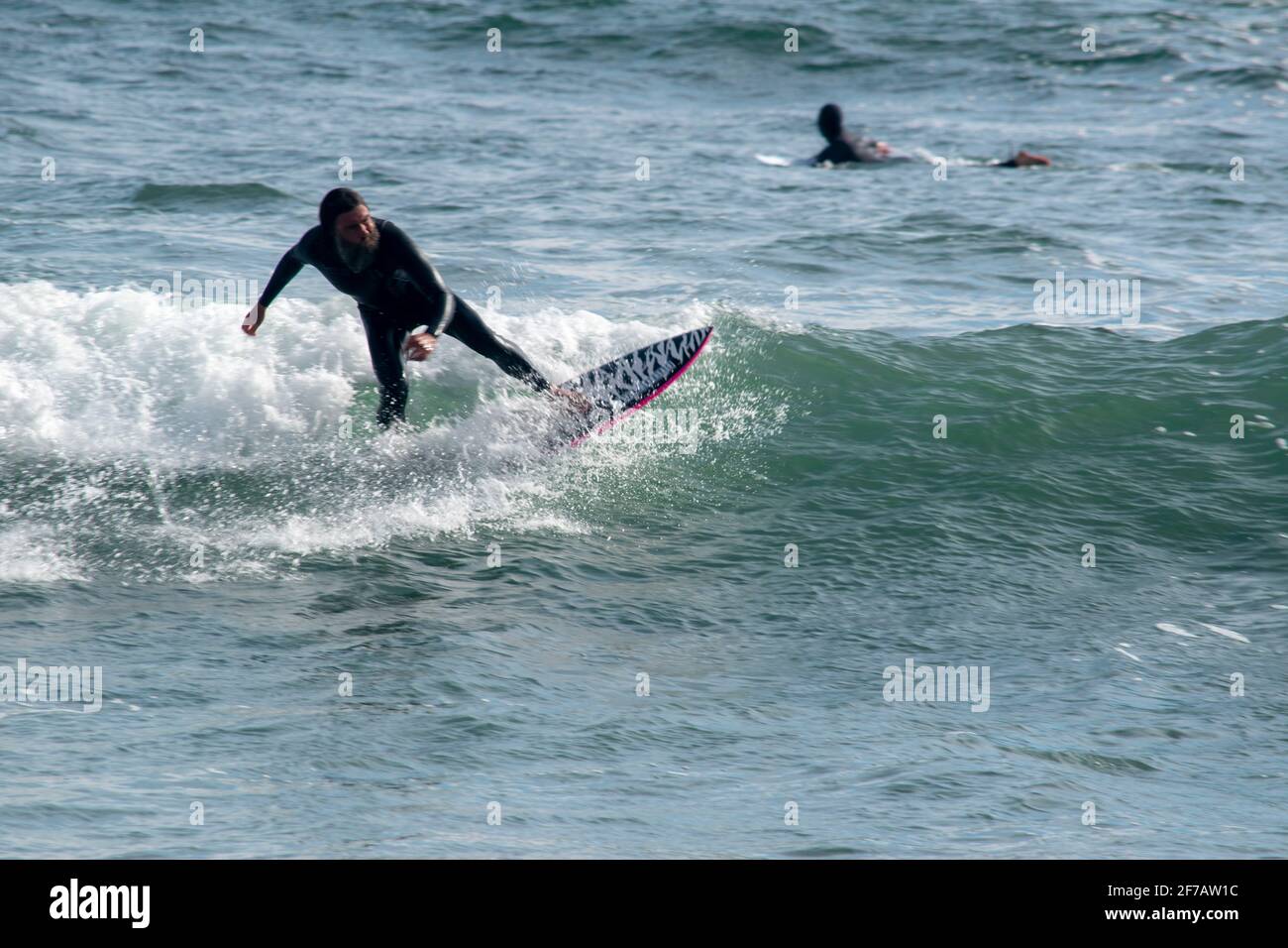 The waves at Rodeo Beach in the Marin Headlands in the Bay Area of ...