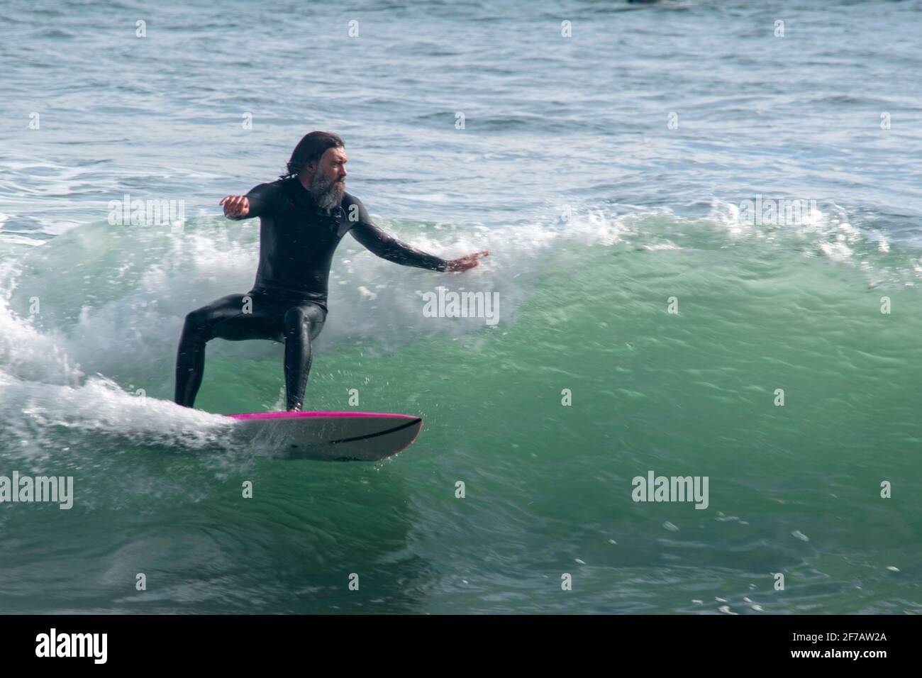The waves at Rodeo Beach in the Marin Headlands in the Bay Area of ...