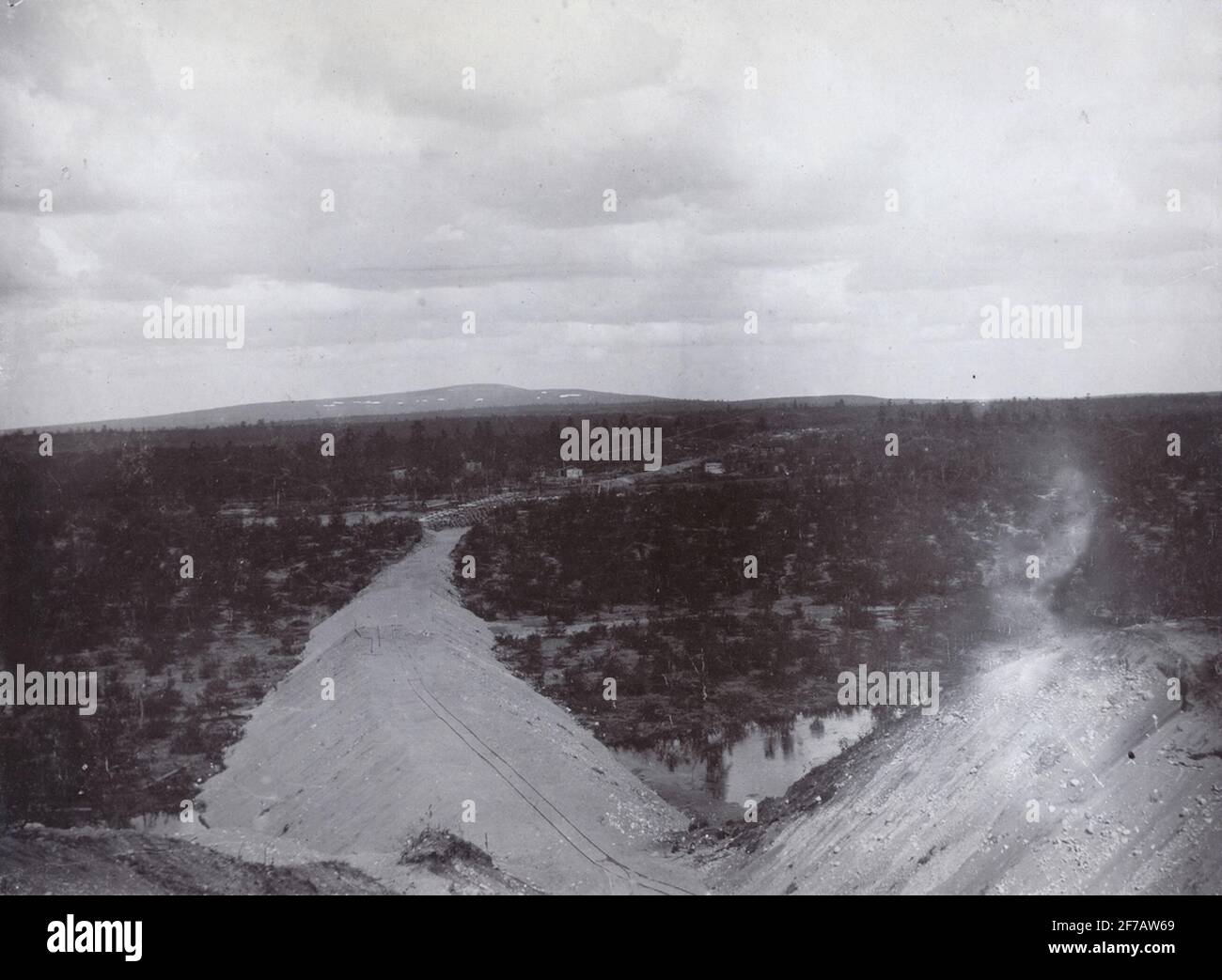 View of the banvall in the Kajtumälven valley Stock Photo - Alamy