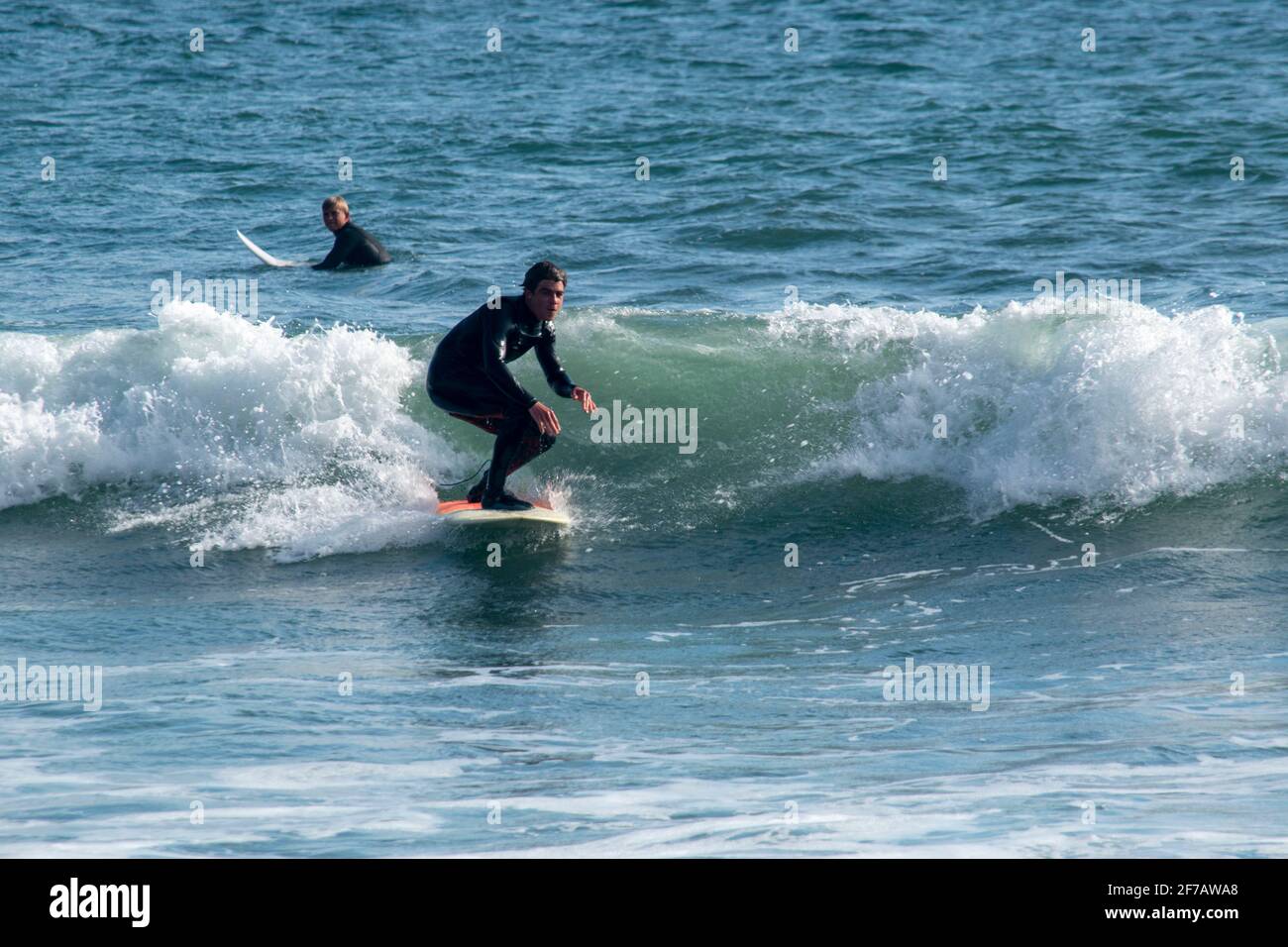 The waves at Rodeo Beach in the Marin Headlands in the Bay Area of ...