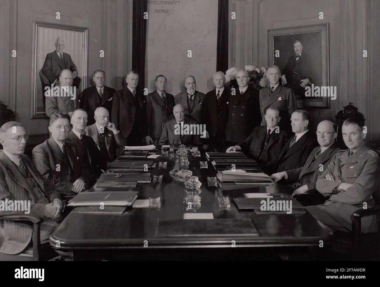 Stockholm. Telegraph board and district executives in 1942 Stock Photo ...