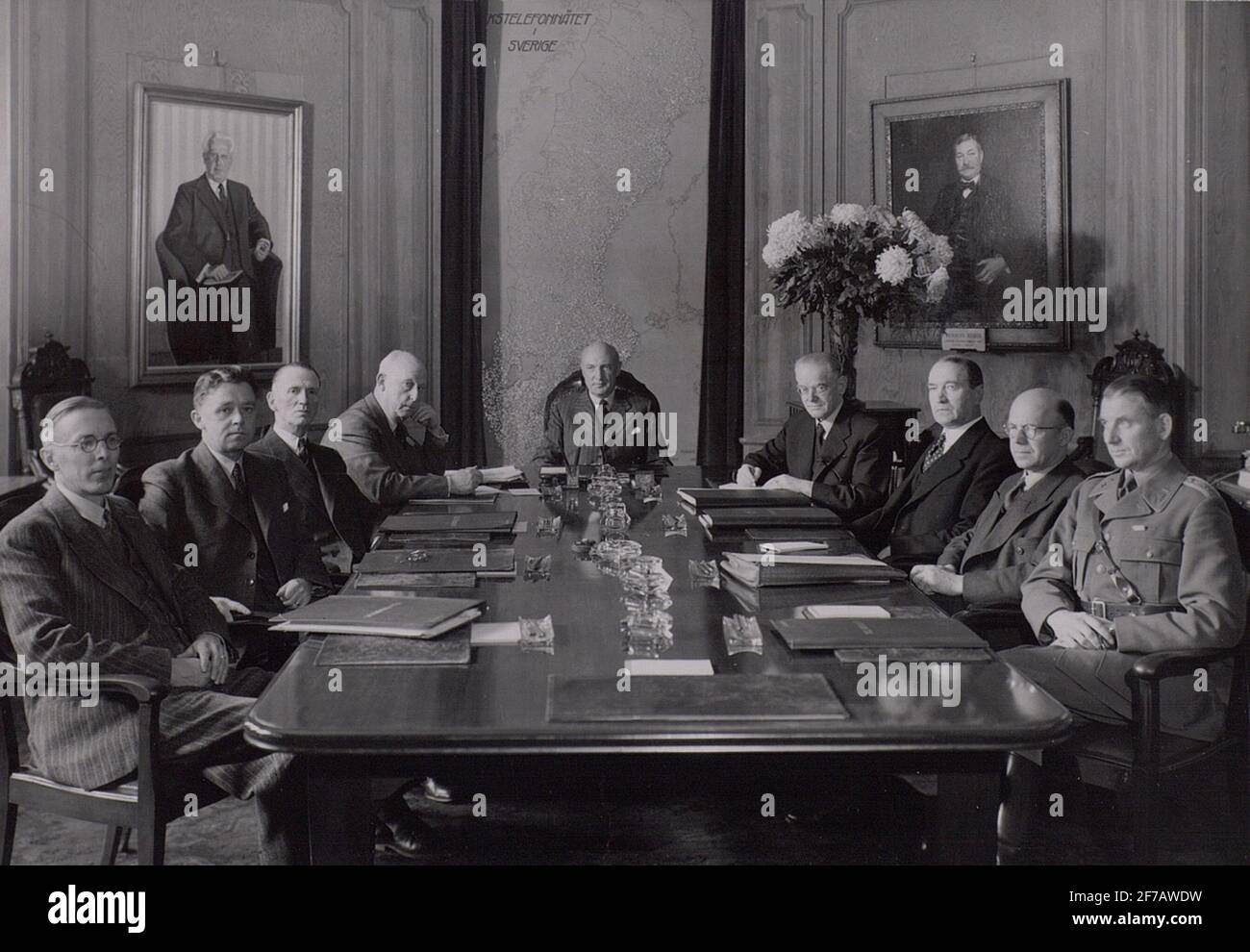 Stockholm. Telegraph board and district executives in 1942 Stock Photo ...