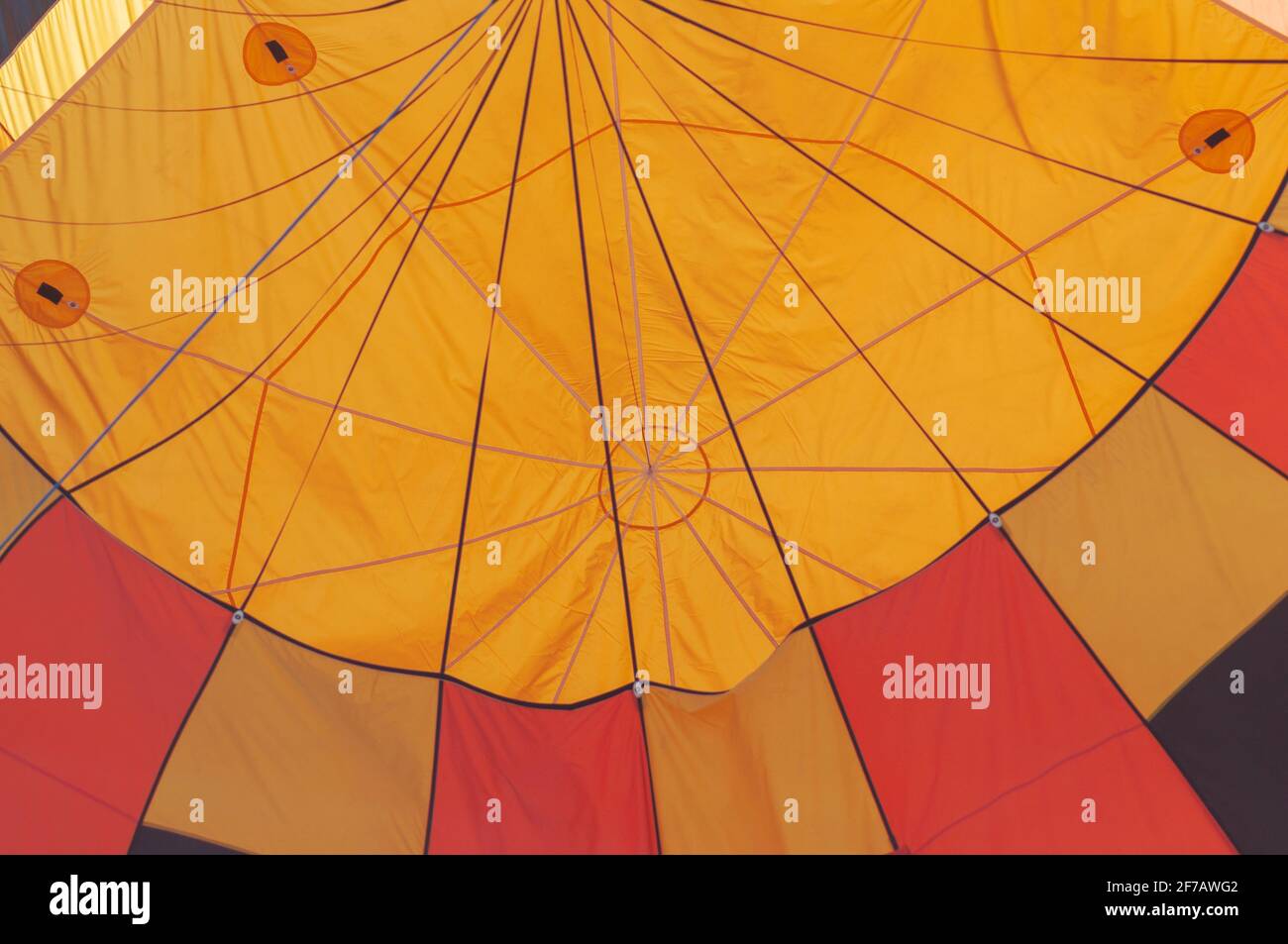 Blue, orange, yellow, green are the colors of a huge parachute ...