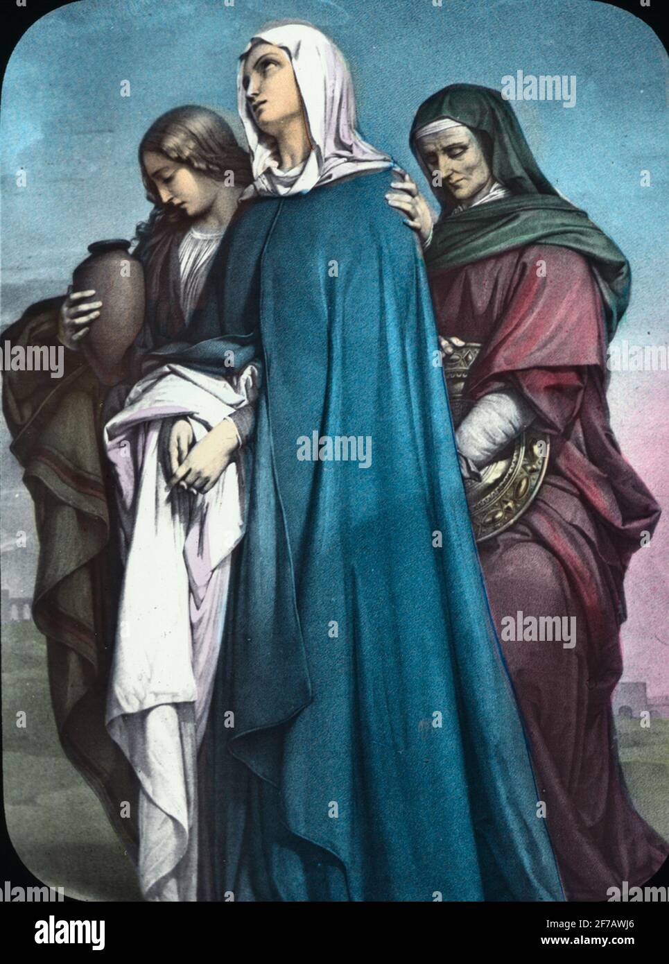 Colored skiolet icon with religious motifs. Mourning women Stock Photo ... Colored skiolet icon with religious motifs. Mourning women Stock Photo ...