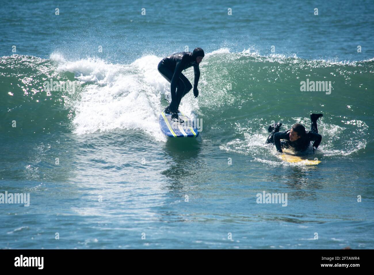The waves at Rodeo Beach in the Marin Headlands in the Bay Area of ...