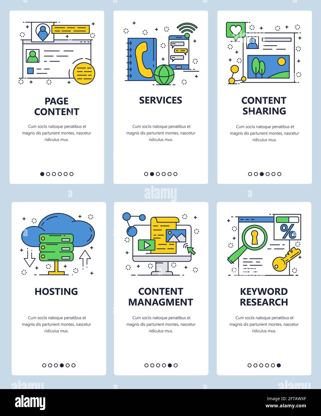 Vector web linear art onboarding screens template. SEO and digital ...