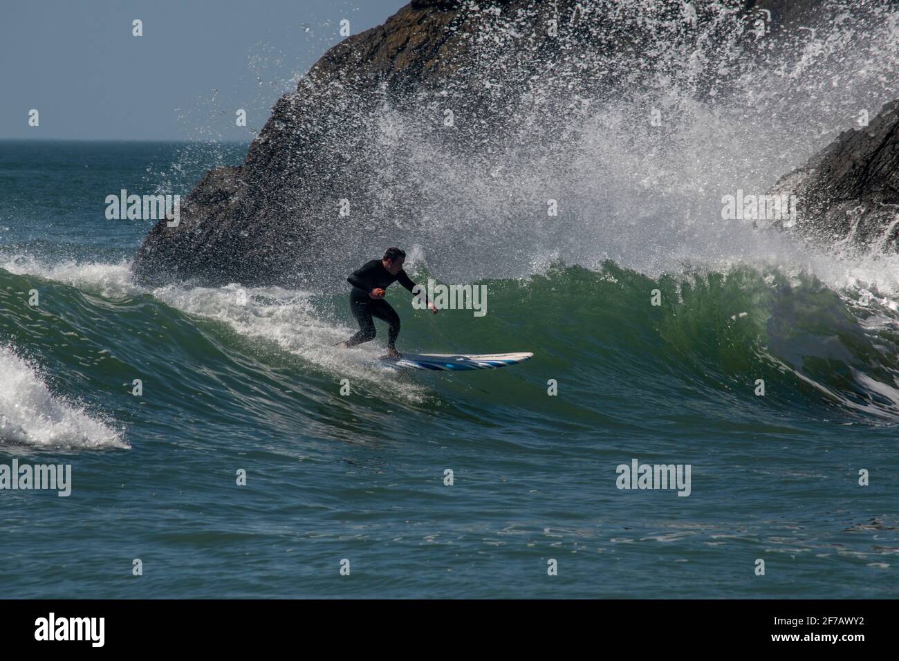 The waves at Rodeo Beach in the Marin Headlands in the Bay Area of ...