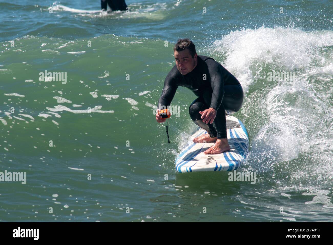 The waves at Rodeo Beach in the Marin Headlands in the Bay Area of ...