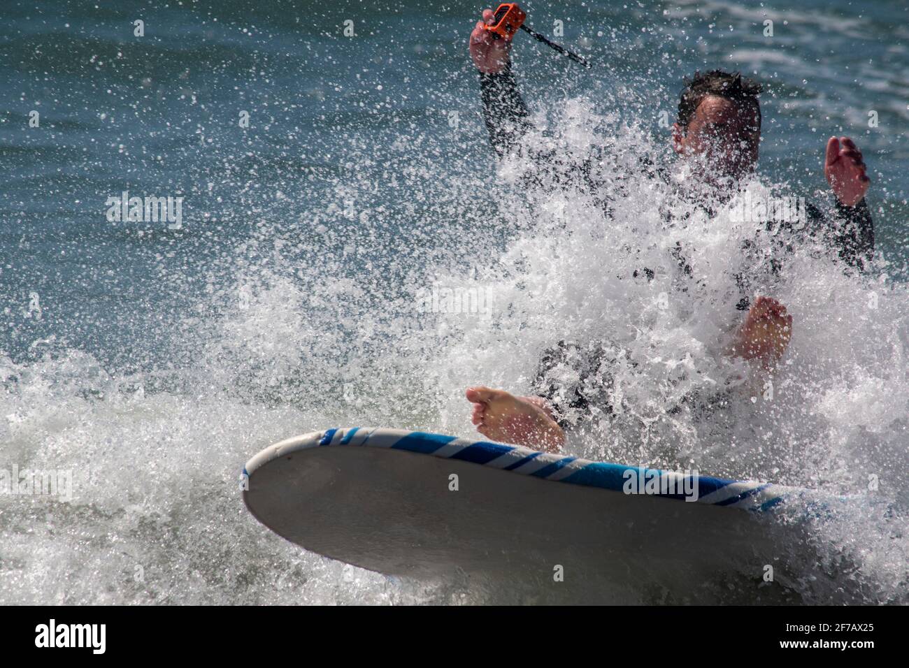 The waves at Rodeo Beach in the Marin Headlands in the Bay Area of ...