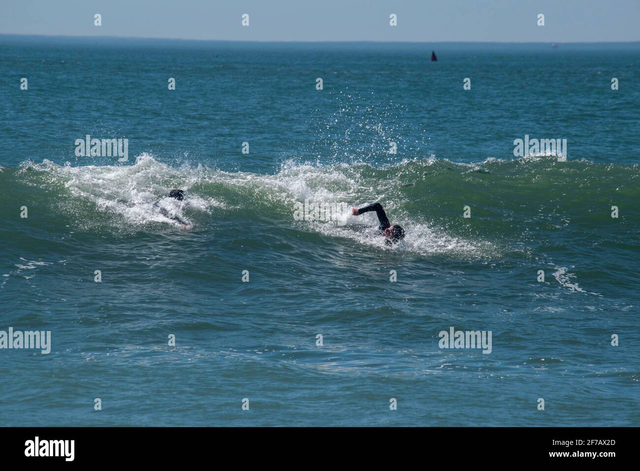 The waves at Rodeo Beach in the Marin Headlands in the Bay Area of ...