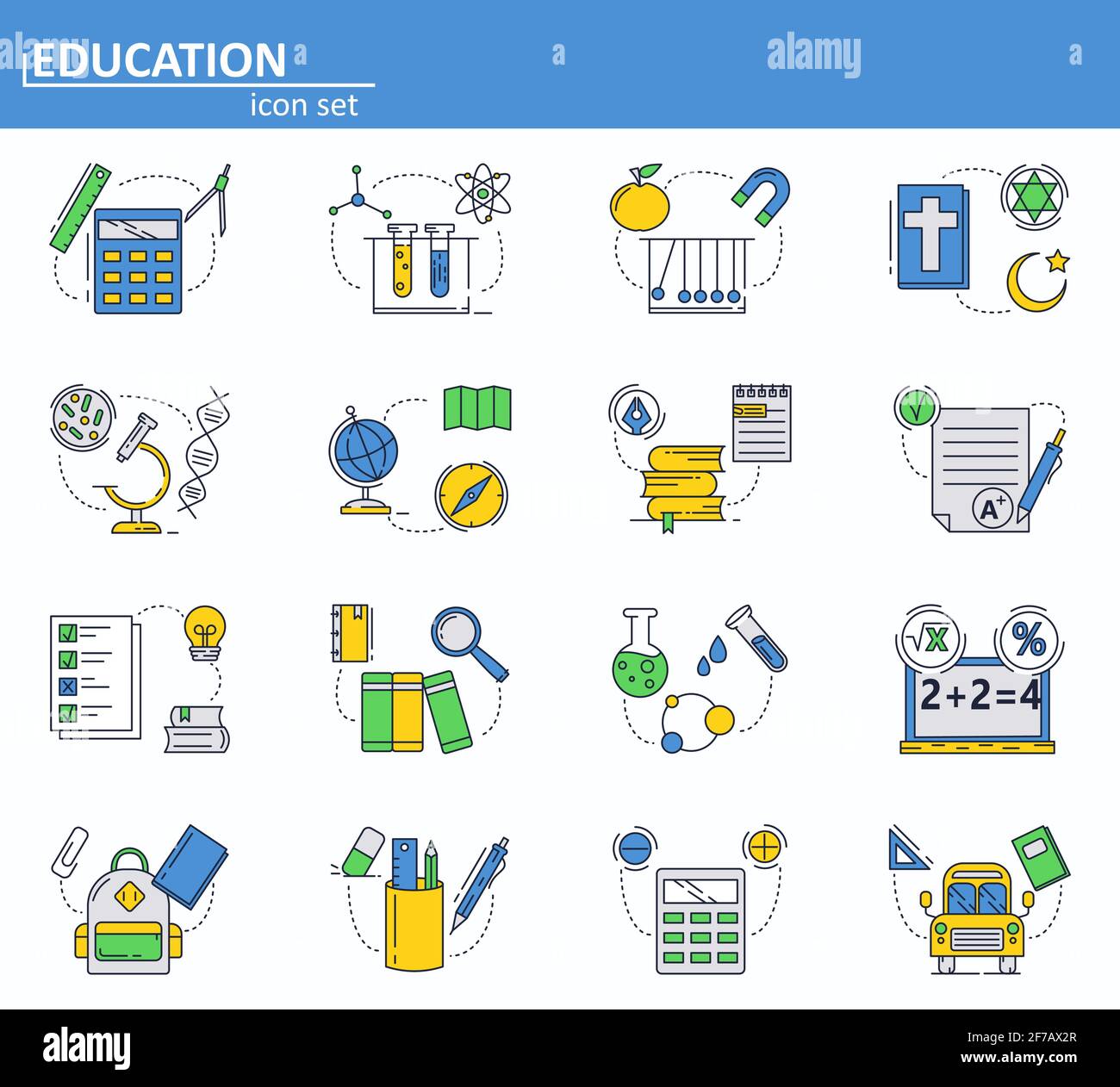 School subjects icon hi-res stock photography and images - Alamy