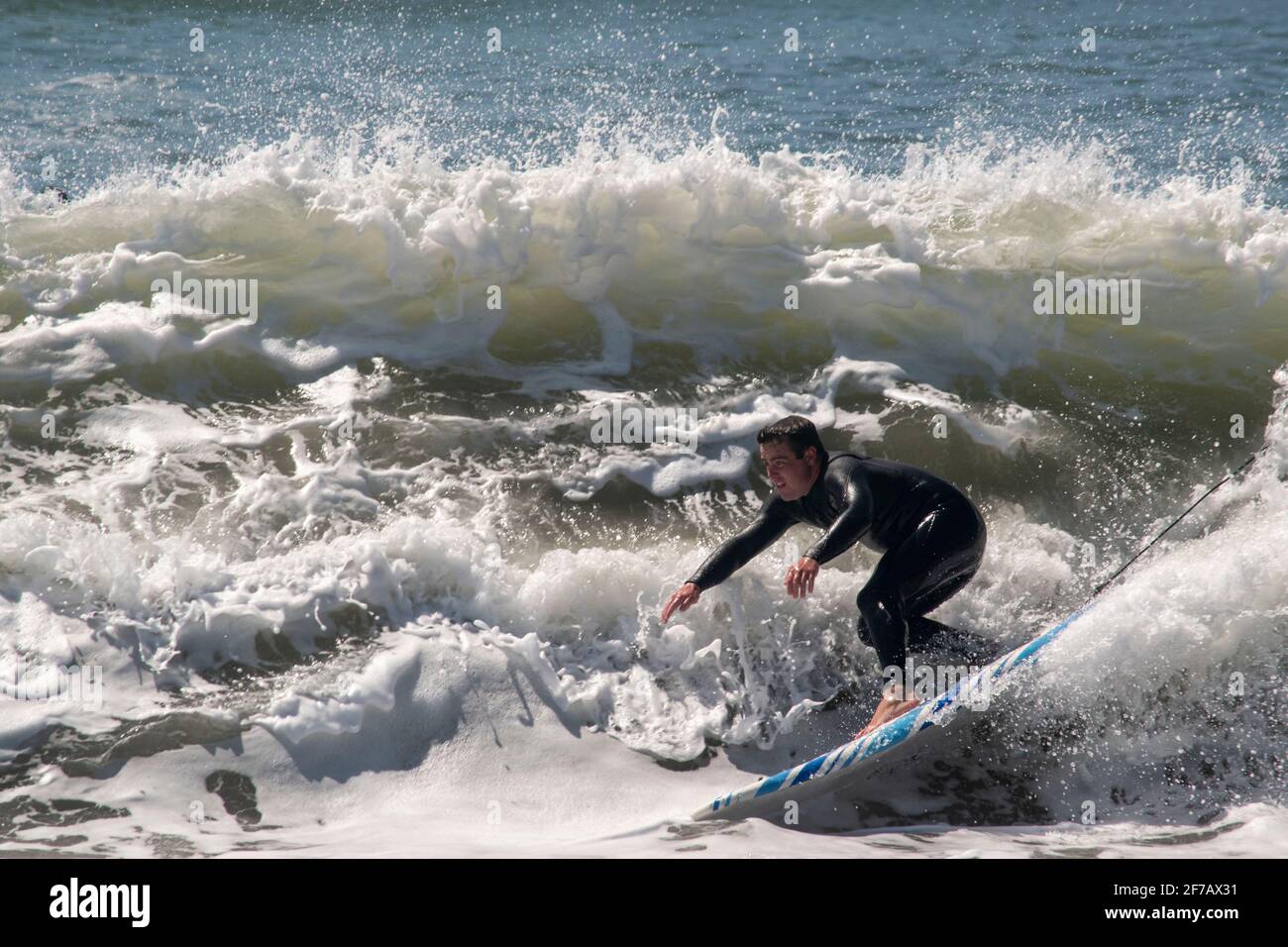 The waves at Rodeo Beach in the Marin Headlands in the Bay Area of ...