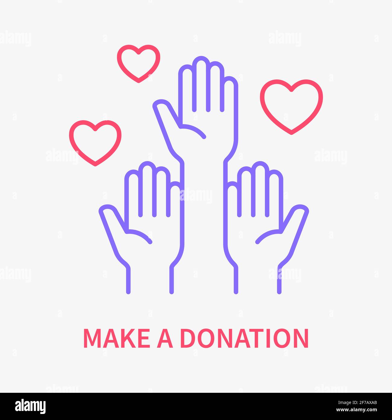 Volunteer line icon. Symbol of solidarity, help, donation. Vector ...