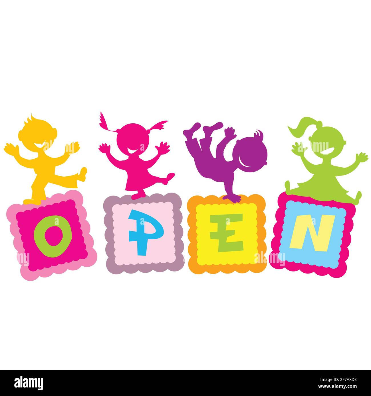 Cartoon open shop sign hi-res stock photography and images - Alamy