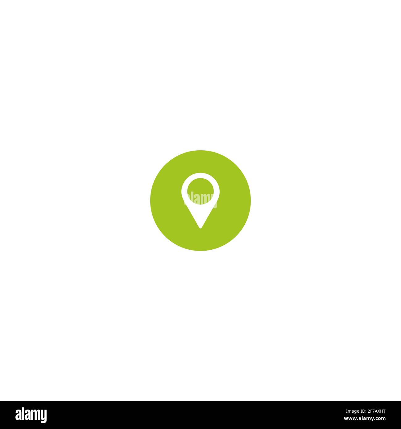 Outline location icon. GPS pointer. Map pin. Navigator guide. Vector line simple button. green ...