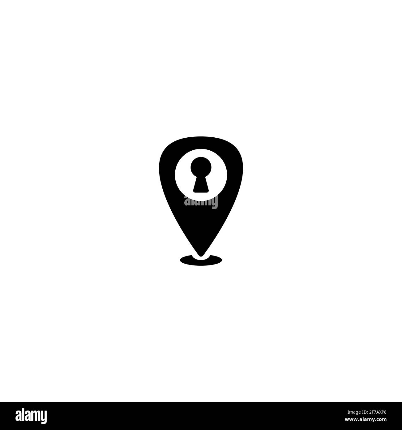 keyhole and location icon. GPS pointer. Map pin. Navigation marker and ...