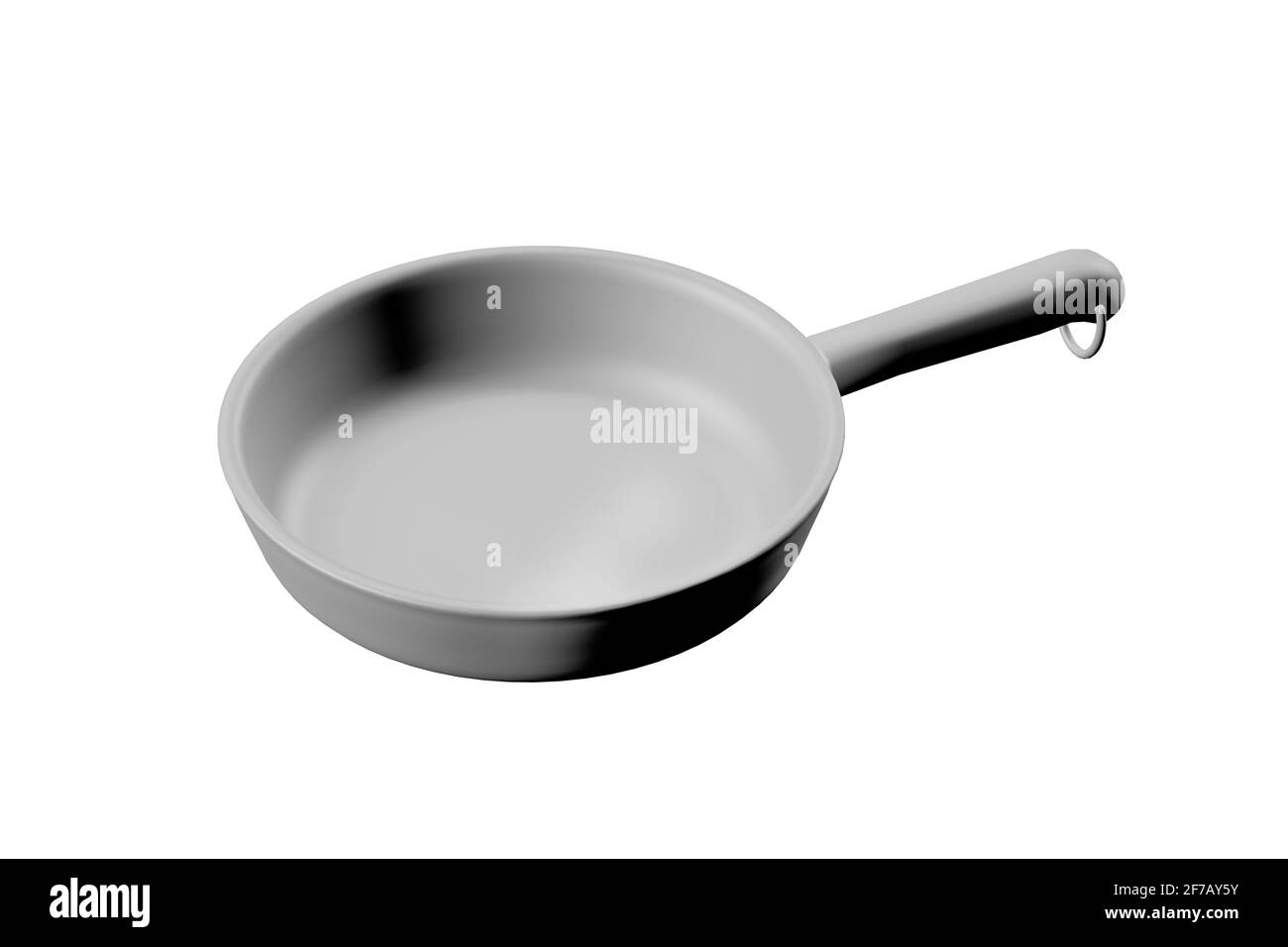 Frying pan mockup isolated on a white background - 3D render Stock ...