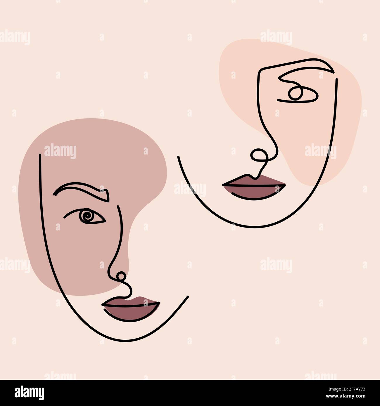 Two stylized faces Stock Vector Images - Alamy