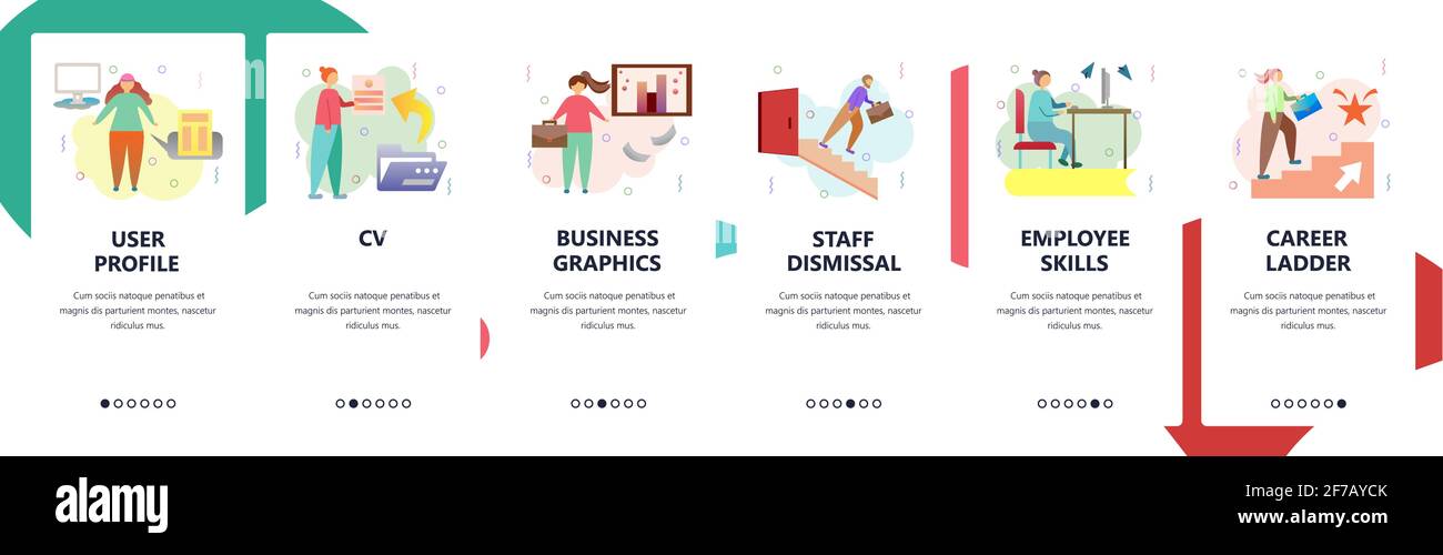 Web site onboarding screens. Business career, job resume and employee ...