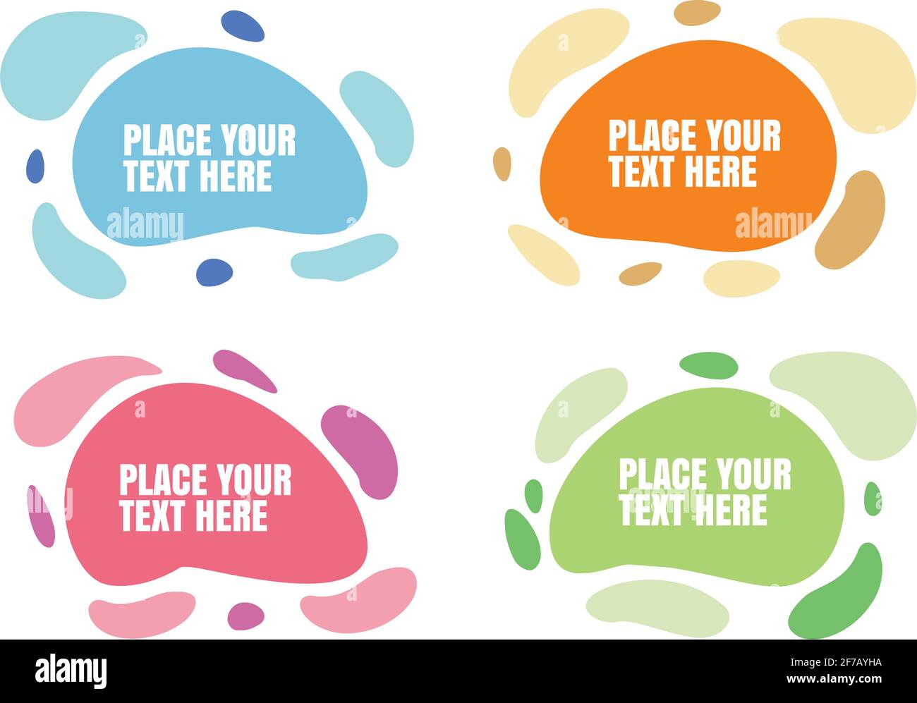 Abstract modern geometric graphic element banners in four colored forms ...
