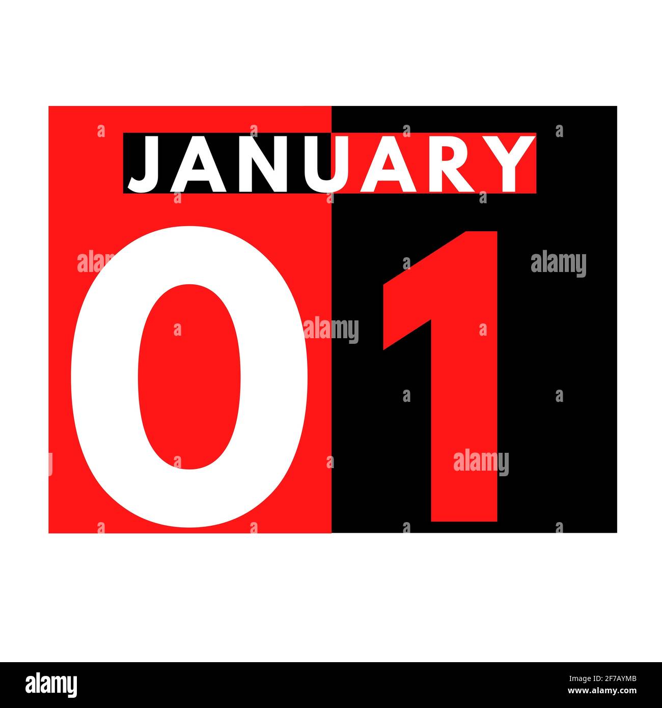 January 1 . Flat daily calendar icon .date ,day, month .calendar for ...