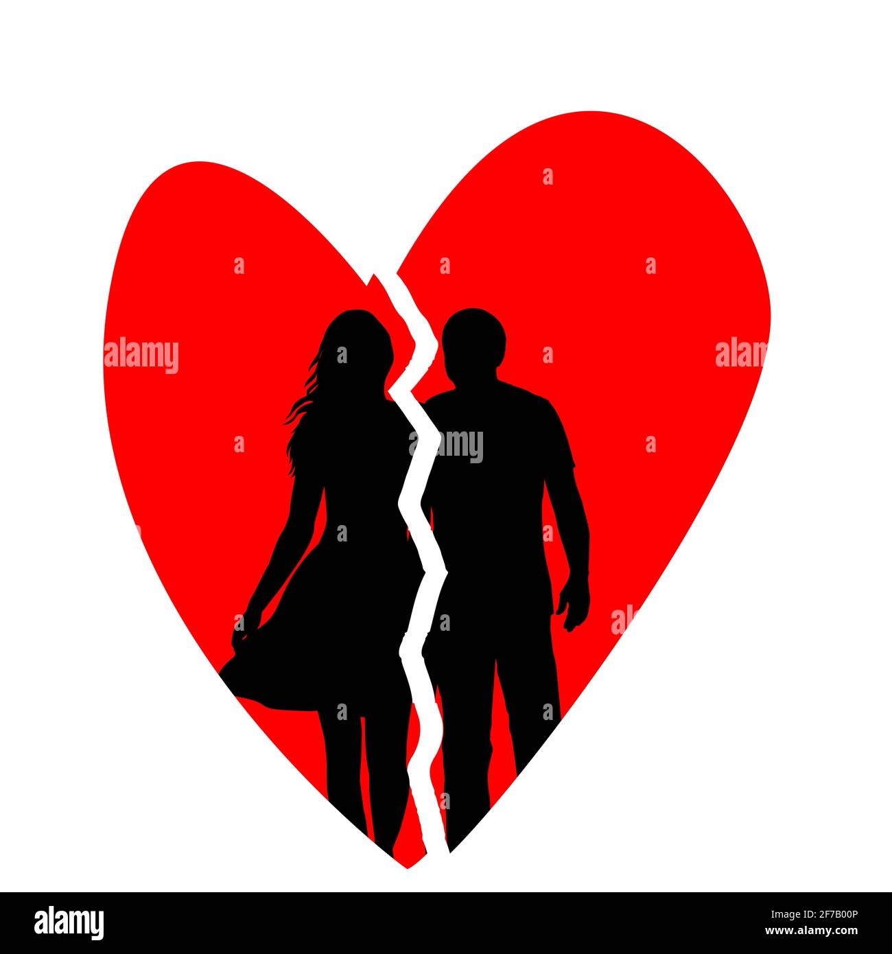 Broken family silhouette Stock Vector Images - Alamy