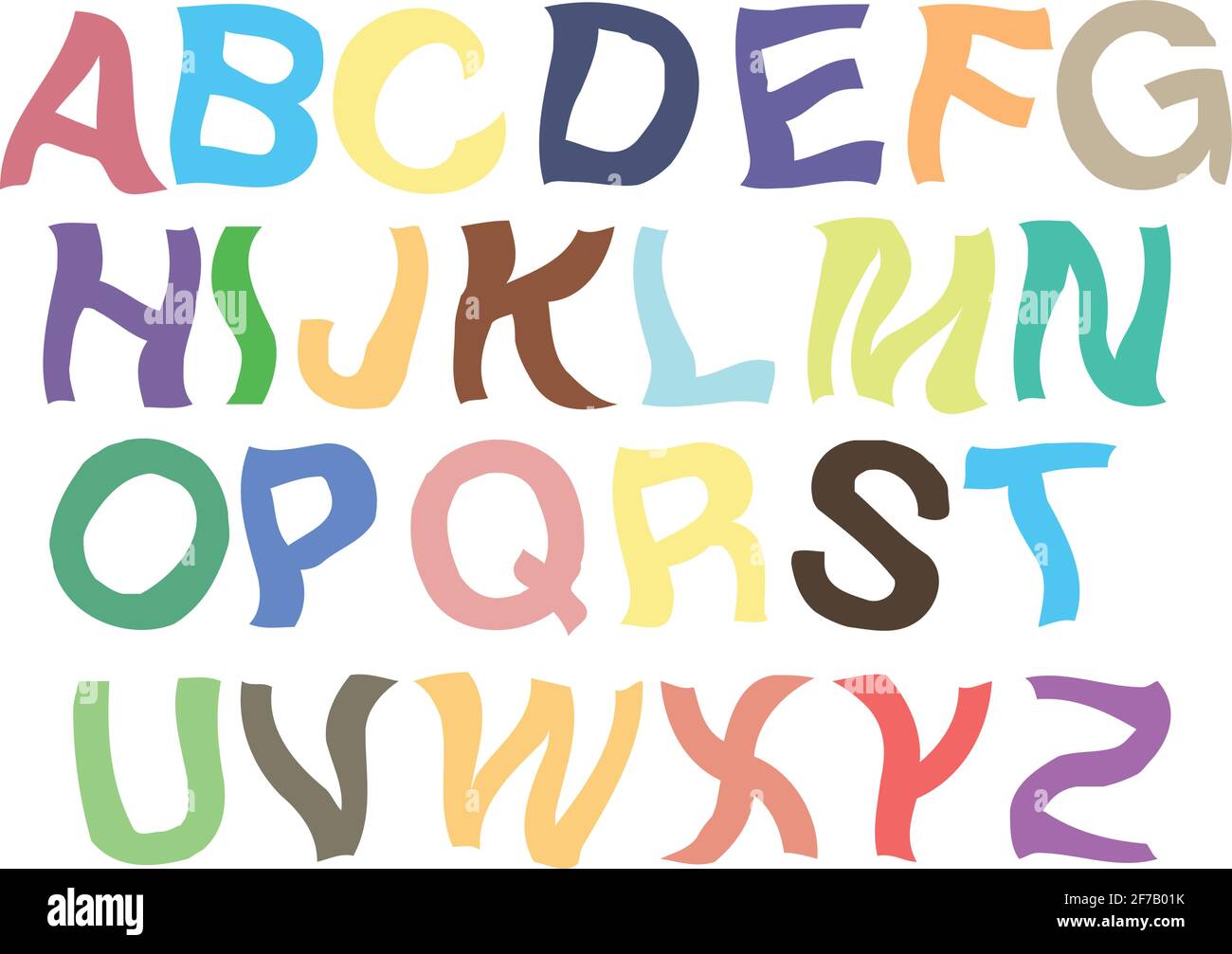 Vector illustration of complete set of alphabets in wavy style, looking ...