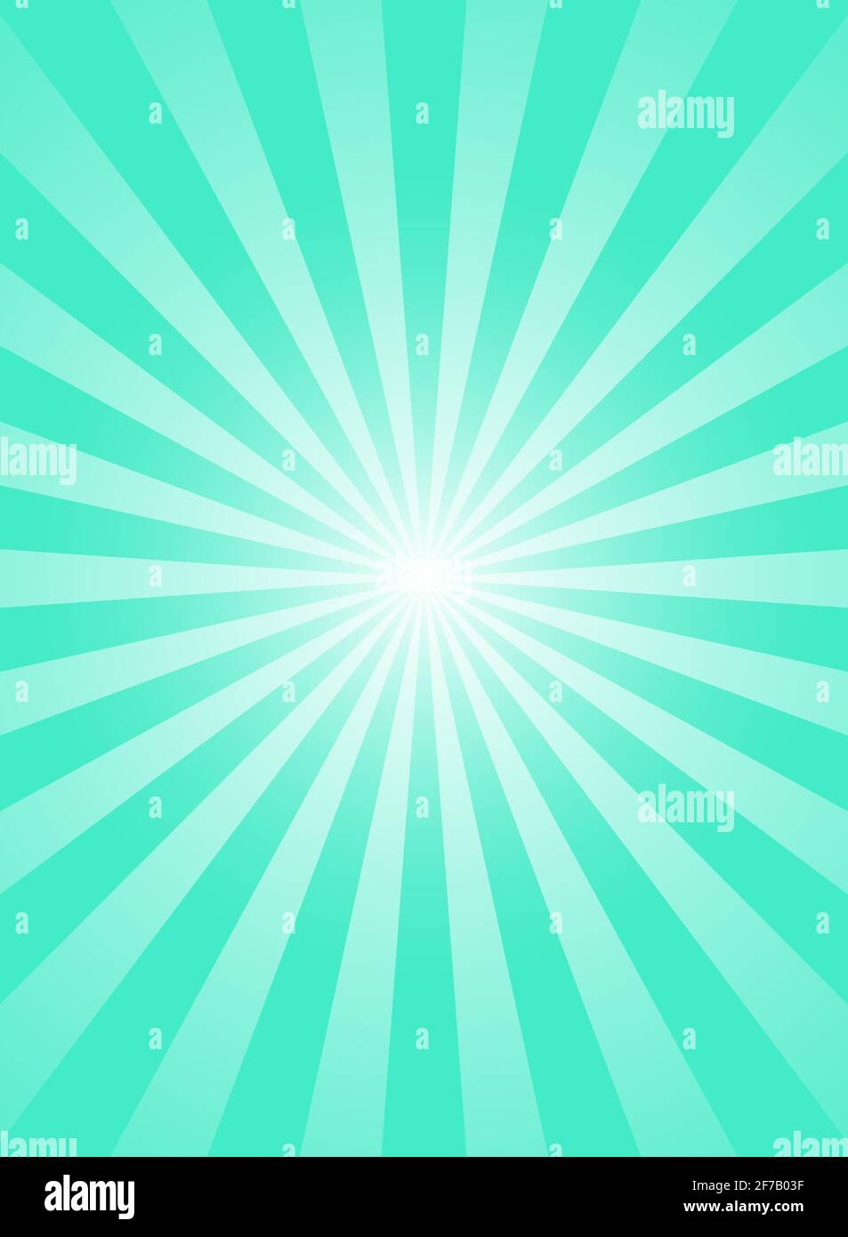 Vertical sunlight retro faded wide background. turquoise color burst ...