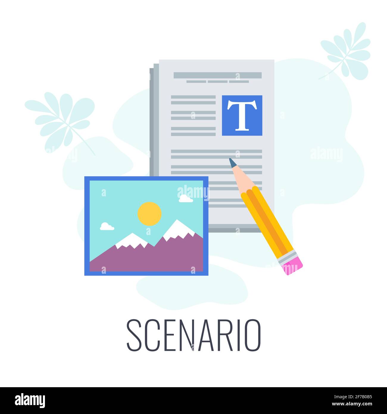 Scenario icon. Video marketing. Digital marketing. Flat vector ...