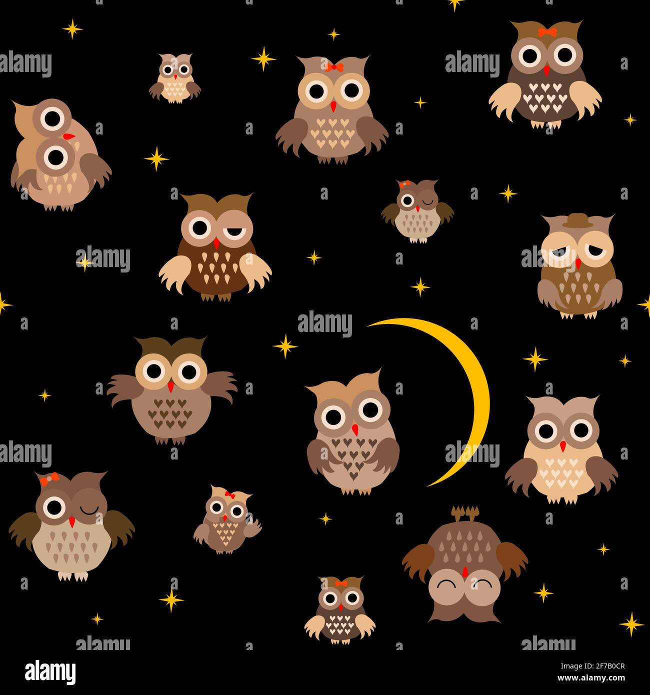 Cartoon owls in the night Stock Vector Image & Art - Alamy