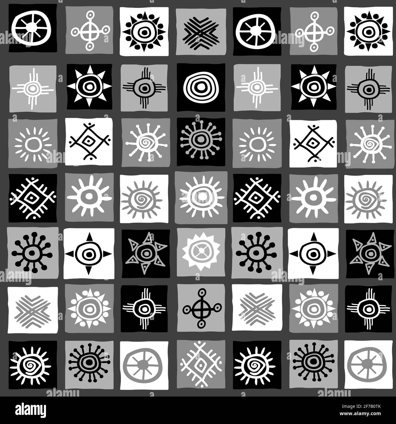 Black and white squares with african motifs Stock Vector Image & Art ...