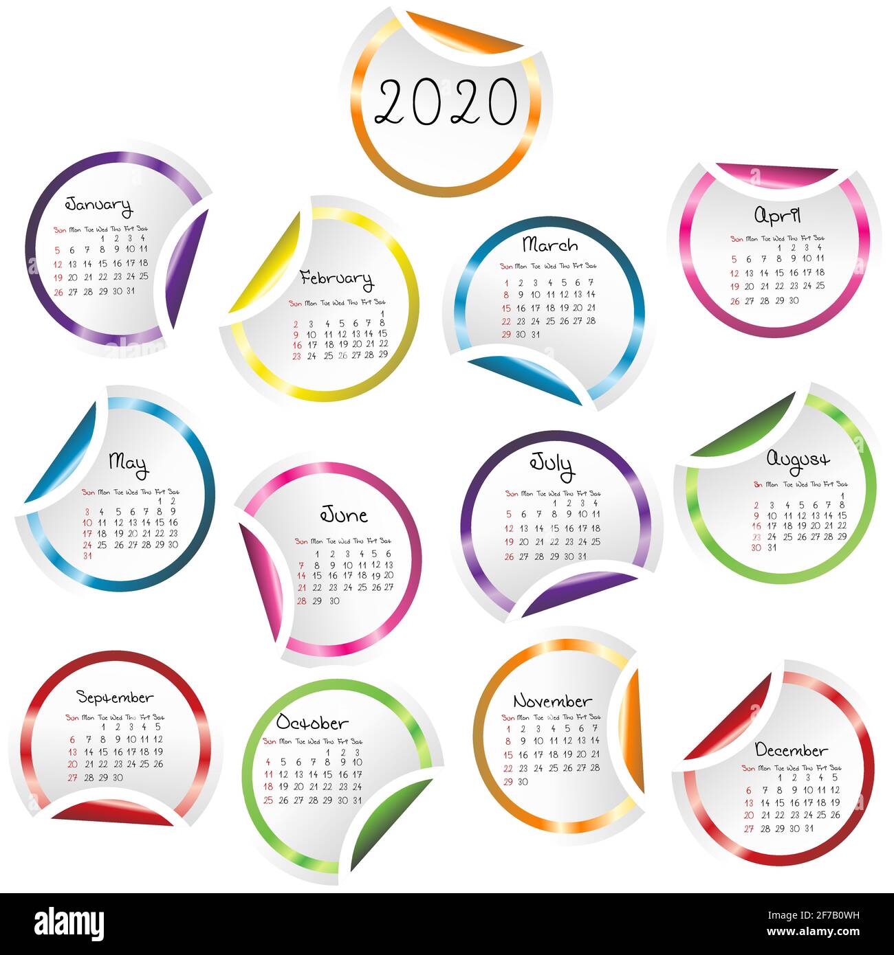Calendar stickers Cut Out Stock Images & Pictures - Alamy