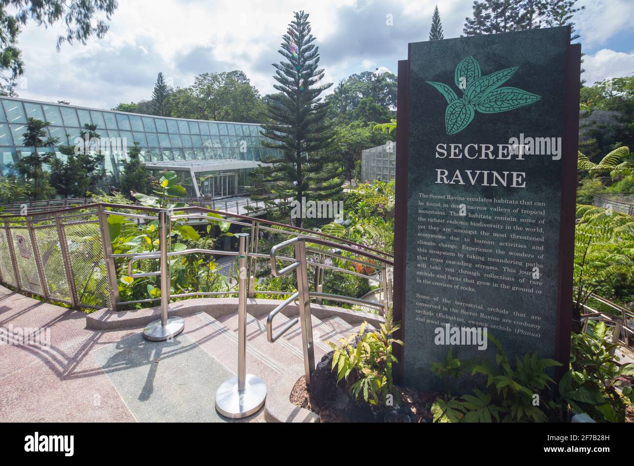Entrance and introduction to the Secret Ravine at National Orchid ...