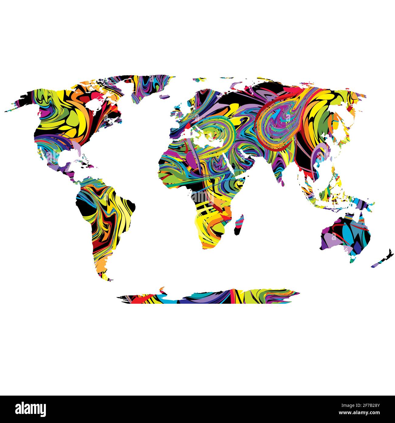 Abstract colored world map on white background Stock Vector Image & Art ...