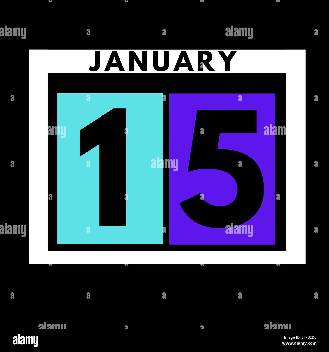 January 15 . colored flat daily calendar icon .date ,day, month ...