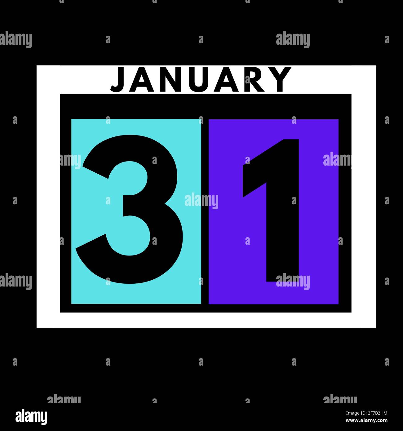 January 31 . colored flat daily calendar icon .date ,day, month ...