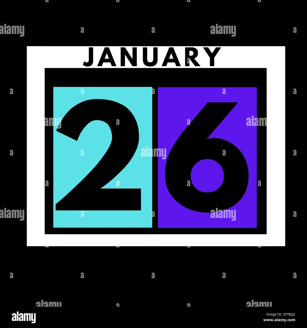 January 26 . colored flat daily calendar icon .date ,day, month ...