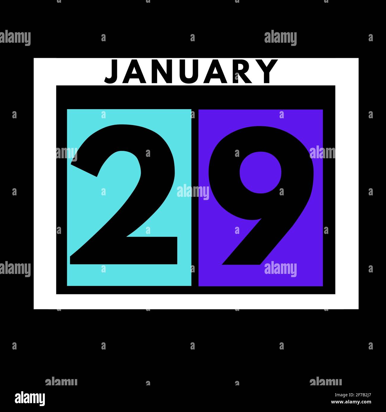 January 29 . colored flat daily calendar icon .date ,day, month ...