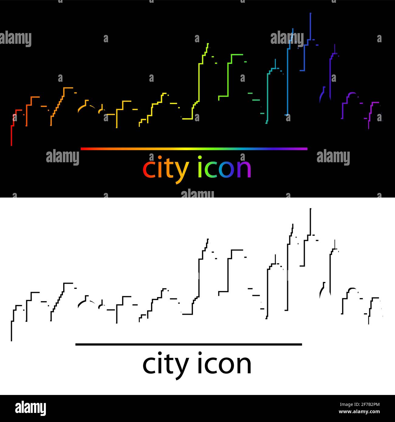 Set of modern city skyline icon Stock Vector Image & Art - Alamy