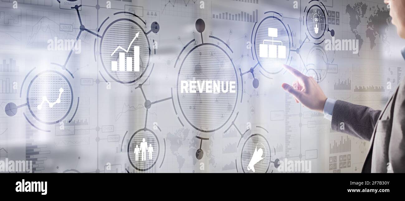 Revenue. Raising income concept. The businessman plans to increase his ...