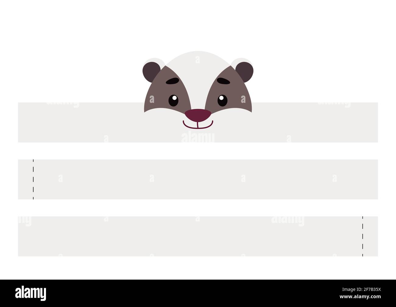 Printable badger paper crown. Party headband die cut template for ...