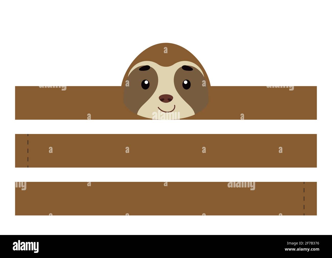 Printable sloth paper crown. Party headband die cut template for ...